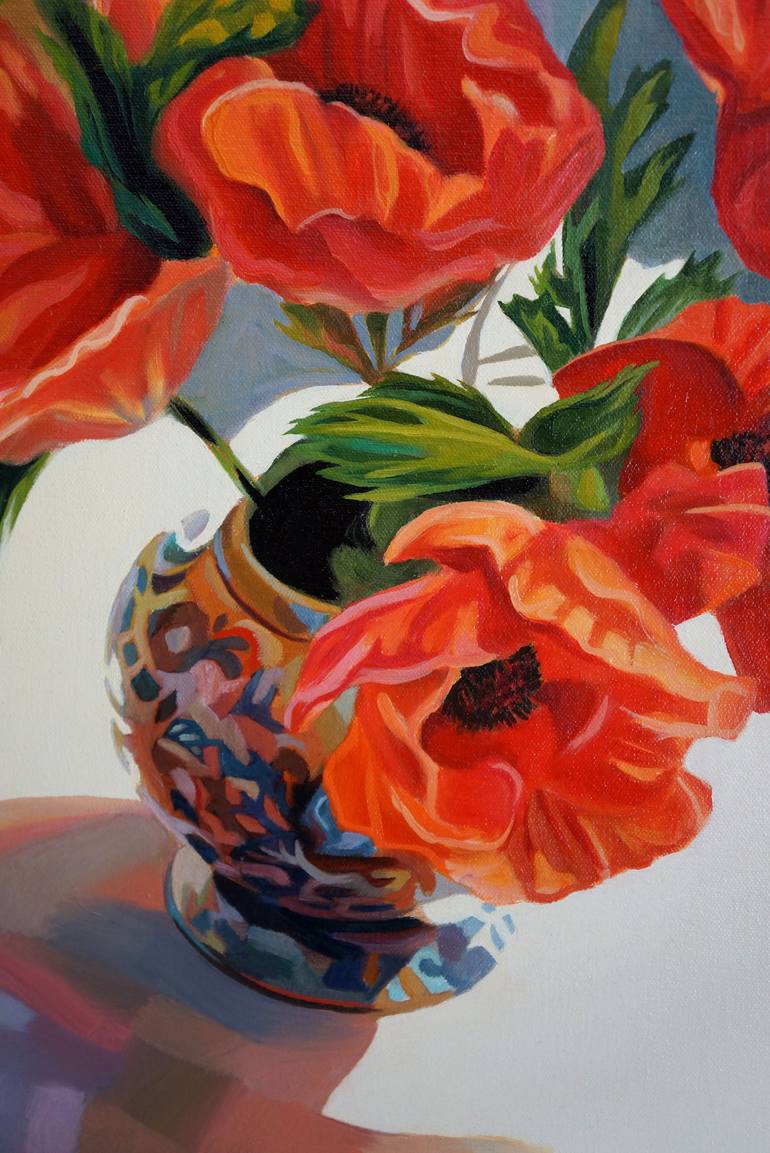 Poppies and Peonies Painting by Gina Blickenstaff | Saatchi Art