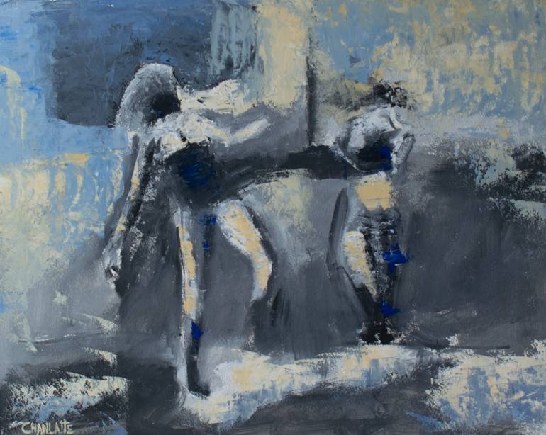 Two figures Painting by Marino Chanlatte | Saatchi Art