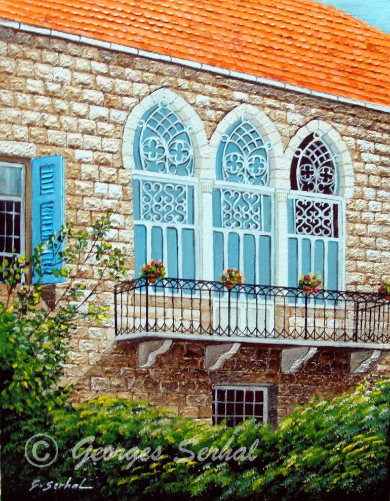 L 240 - Traditional window / Aintoura - Lebanon Painting by georges ...