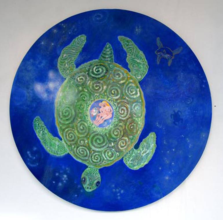 Sea turtle Painting by Karin Frostenson | Saatchi Art