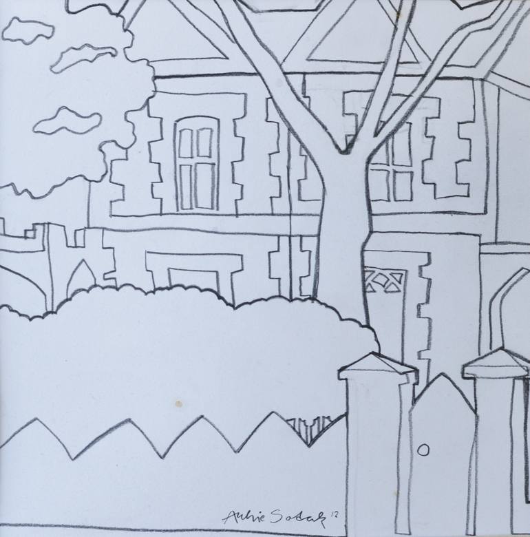London - corner house Drawing by Archie Sotak | Saatchi Art