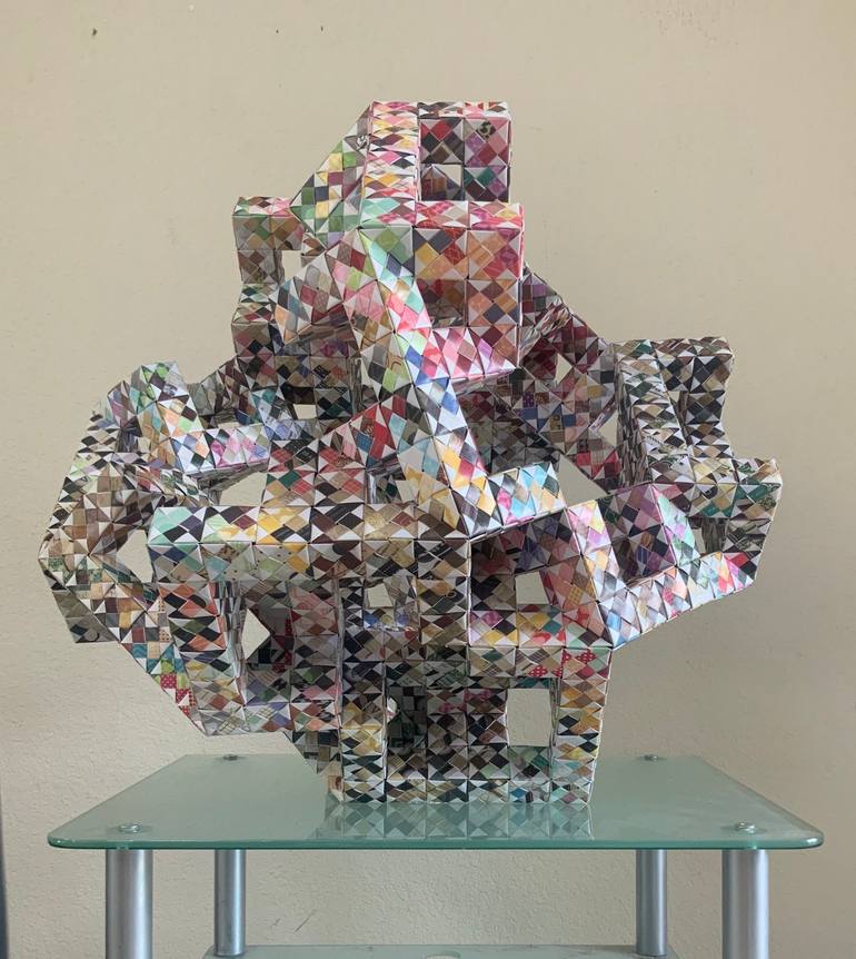 Twisted Cubes Origami Architecture Paper Engineering Sculpture by Vance ...