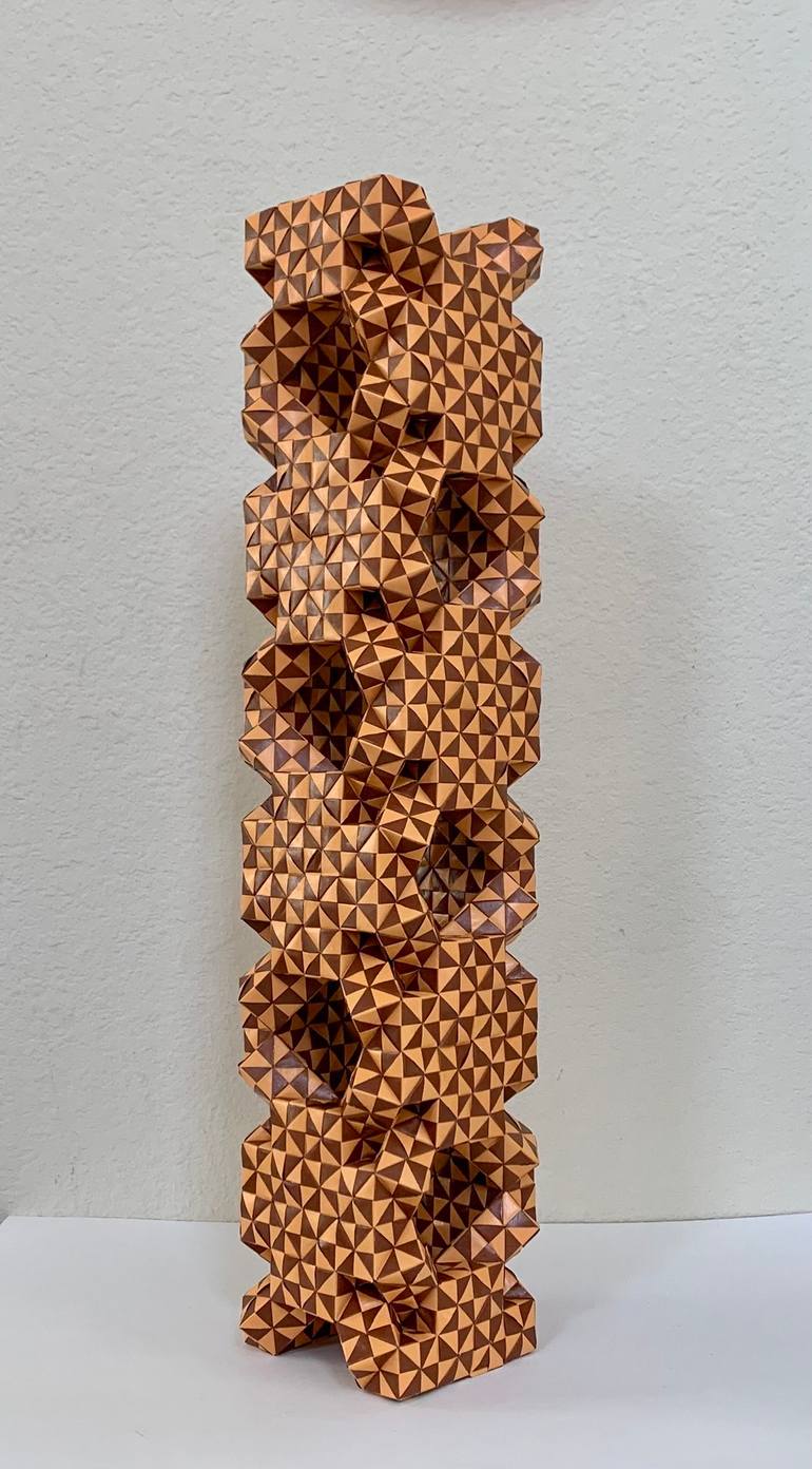 Origami Cubic Polyhedron Fractal Tower Sculpture by Vance Houston ...