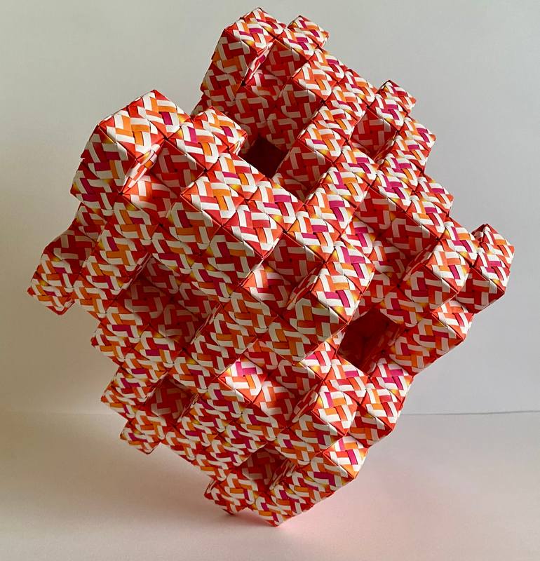 Origami Fractal Cube 20,000 Folds Sculpture by Vance Houston | Saatchi Art