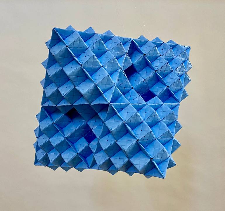 40,000 Fold Octahedral Cutaway Cube Origami Hanging Sculpture by Vance ...