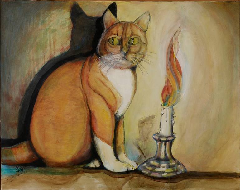 THE PURRFECT KAT Painting by Tom Cash | Saatchi Art
