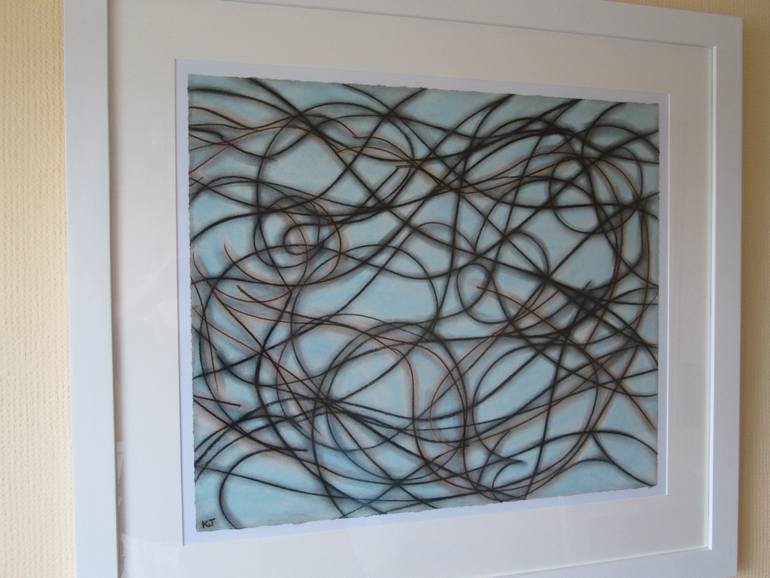 Composition on Blue No.1 Drawing by Kevin Jones | Saatchi Art