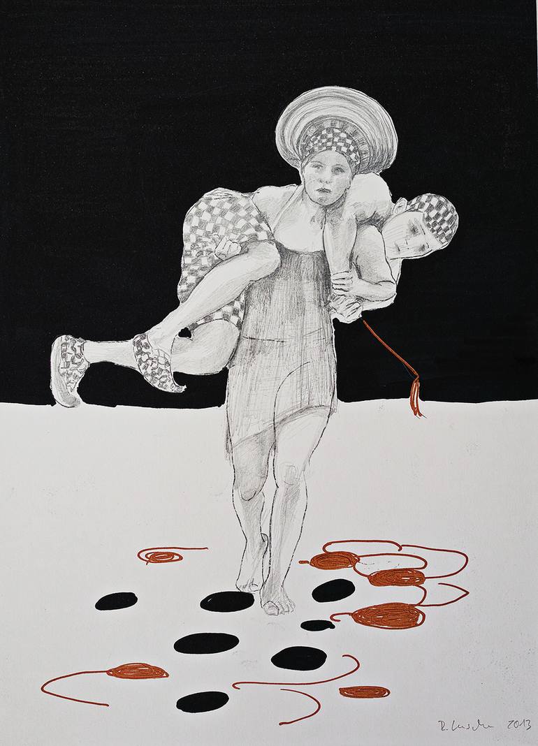 Carry Drawing by Regine Kuschke | Saatchi Art