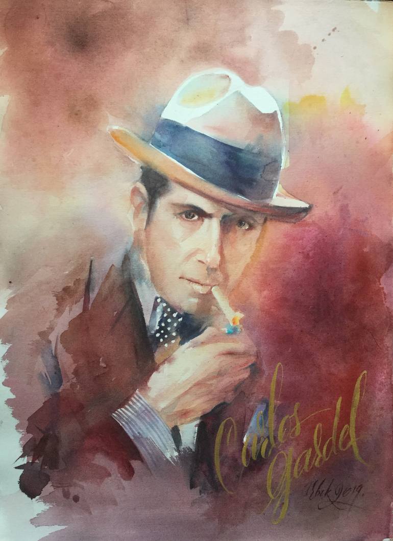 ICONIC PERSONALITIES OF ARGENTINE TANGO. CARLOS GARDEL Painting by ...