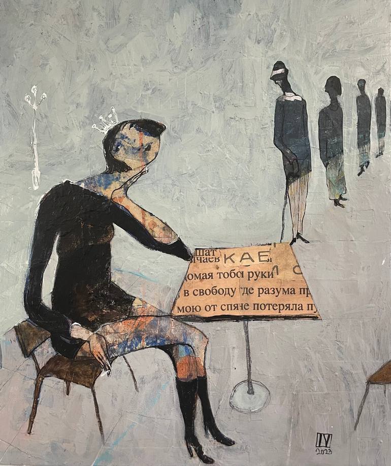 A Very Long Queue Painting by Ilya Volykhine | Saatchi Art