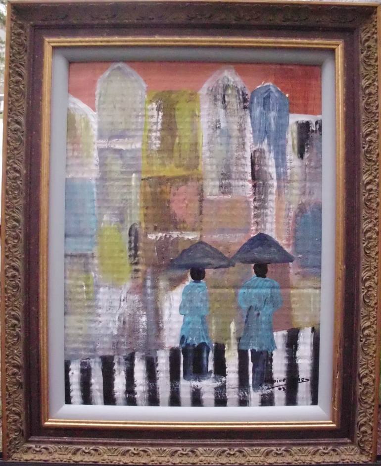 Crossing the road Painting by Pierre-Antoine Goho | Saatchi Art