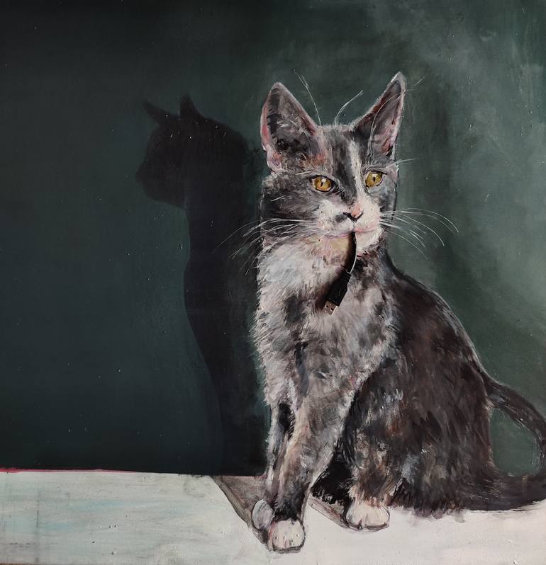 Connected Cat Painting by Mennato Tedesco | Saatchi Art