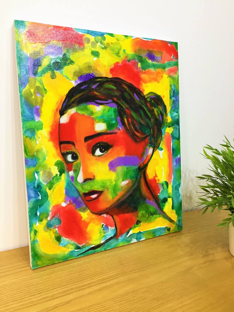 Audrey Painting by Cristina Stefan | Saatchi Art