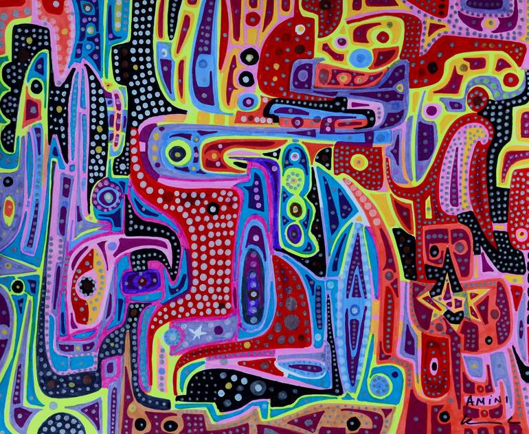 Young people show original art by Kourosh Amini Drawing by Kourosh ...