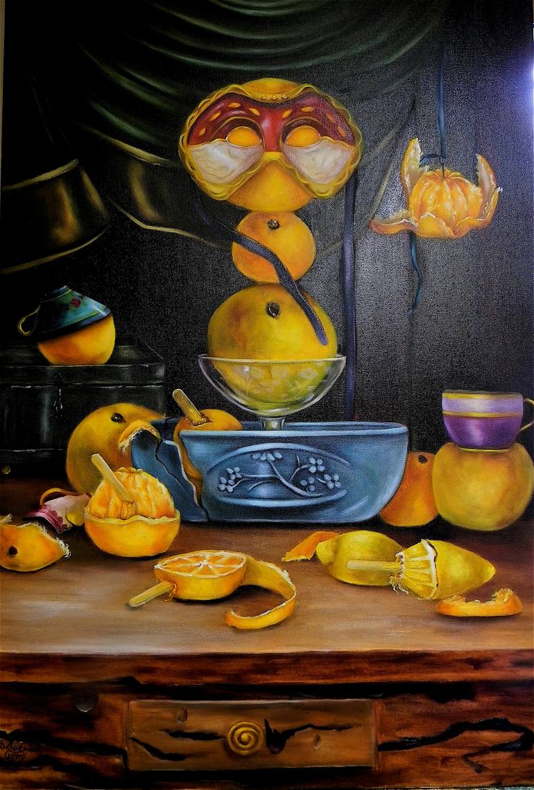 The Revolt of the Citrus Fruit Painting by Soli Bolanos | Saatchi Art