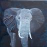 Grey Elephant Painting by Brian Saunders | Saatchi Art