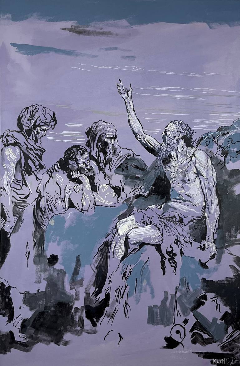 Title: Job and his Friends (after Gustave Dore) Painting by John Kline ...