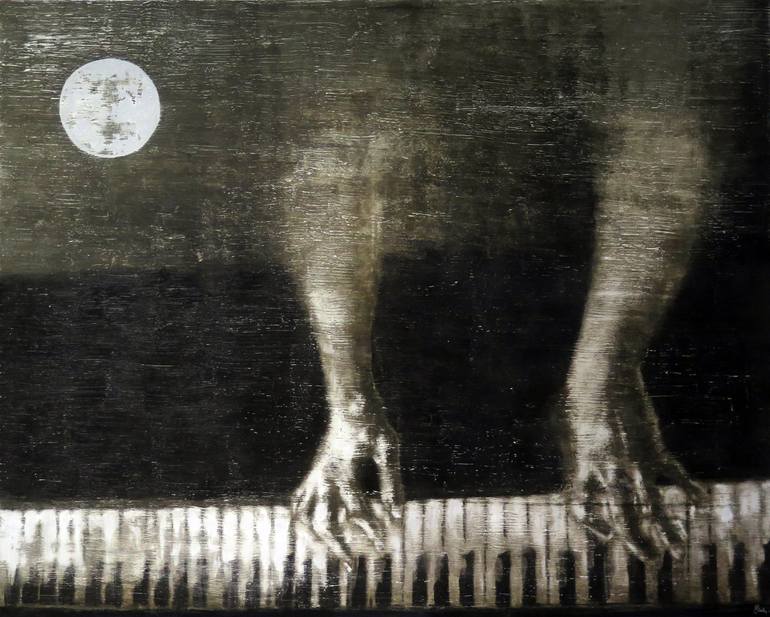 Full moon Painting by Mindaugas Juodis | Saatchi Art
