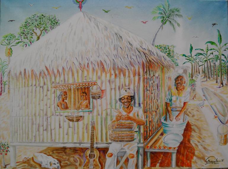 Garifuna Weaver Painting by Greg Palacio | Saatchi Art
