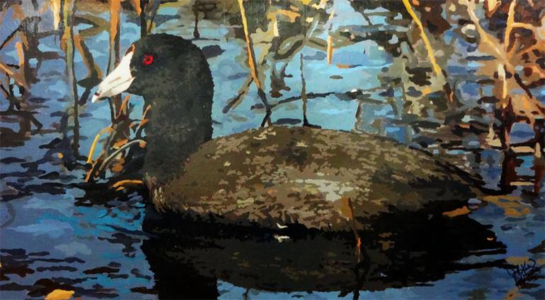 American Coot Painting by Kubisz Twins | Saatchi Art