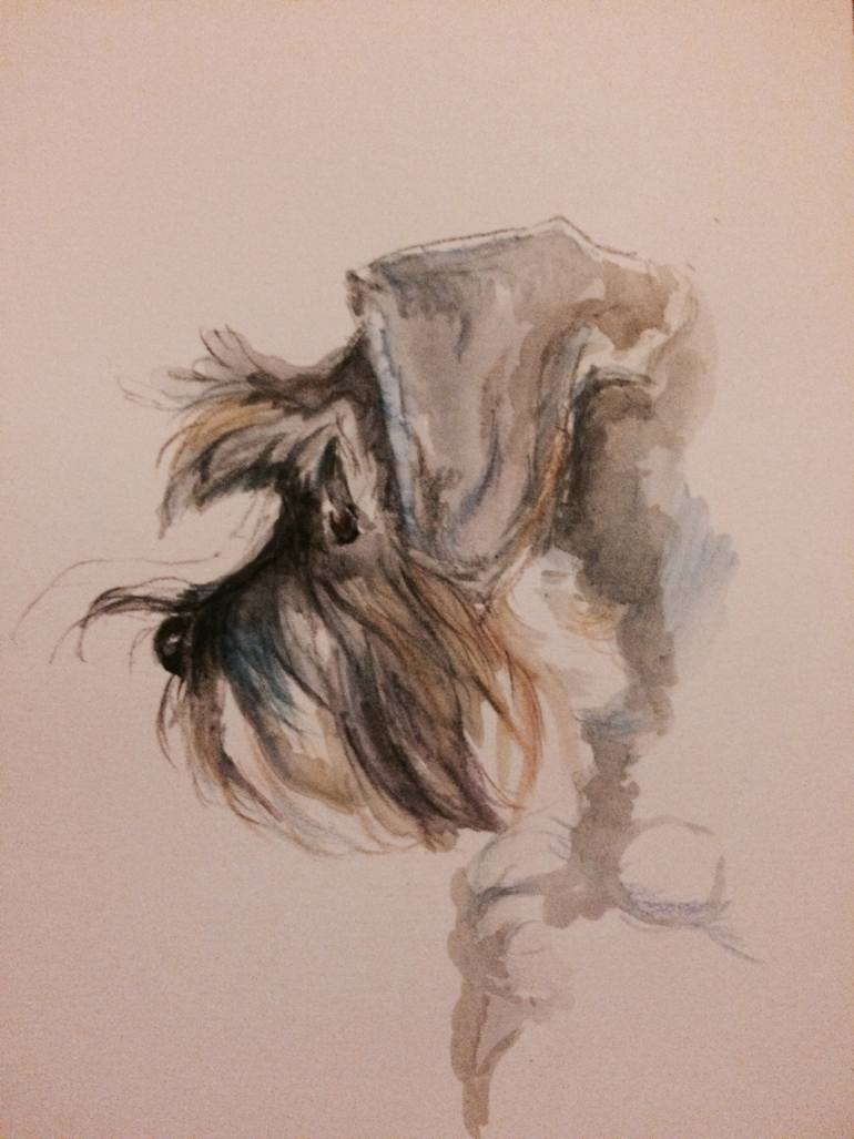 Heidi - miniature schnauzer pup Painting by James Walmsley | Saatchi Art