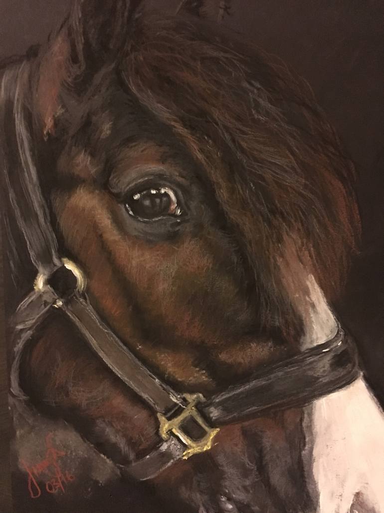 Bay cob in pastel and pencil Drawing by James Walmsley | Saatchi Art