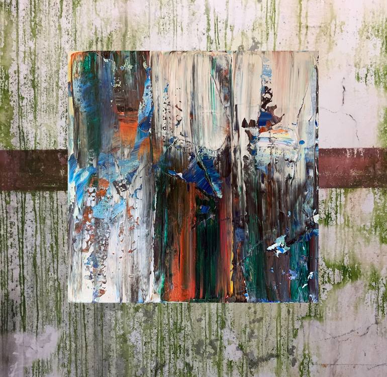 Vertical red lines in factory Painting by Daniel Marcoux | Saatchi Art