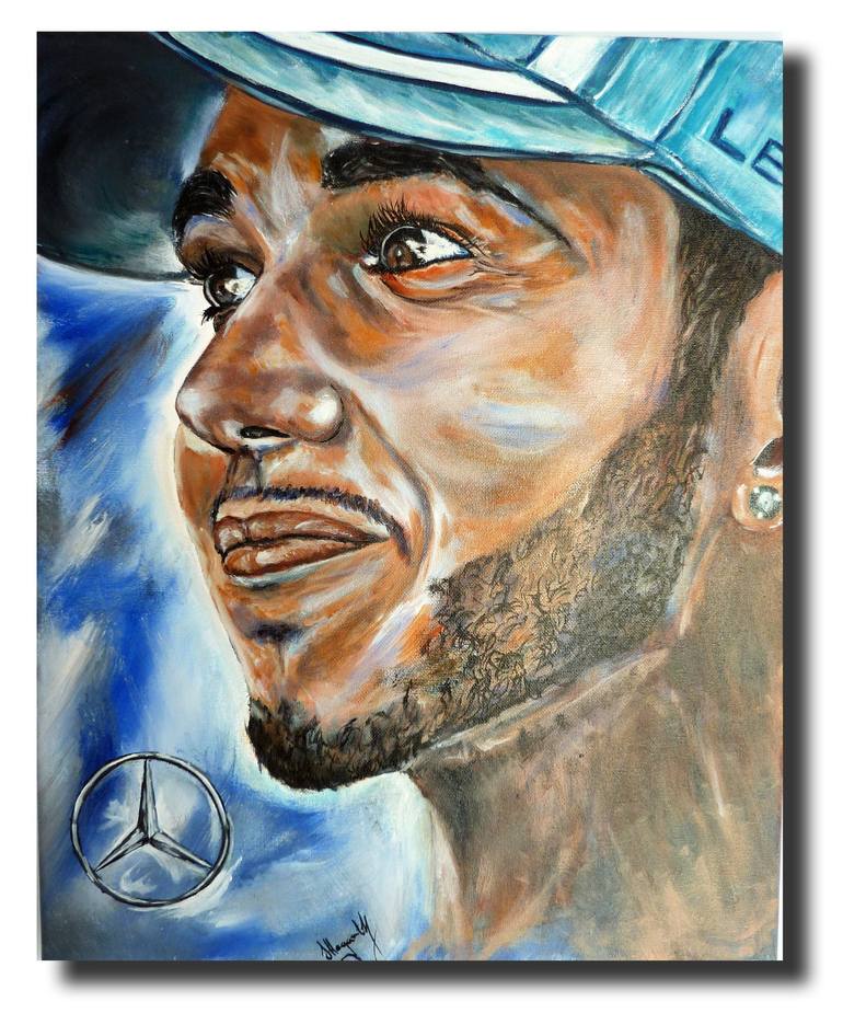 Lewis Hamilton SOLD Painting by Stephen Hogarth | Saatchi Art