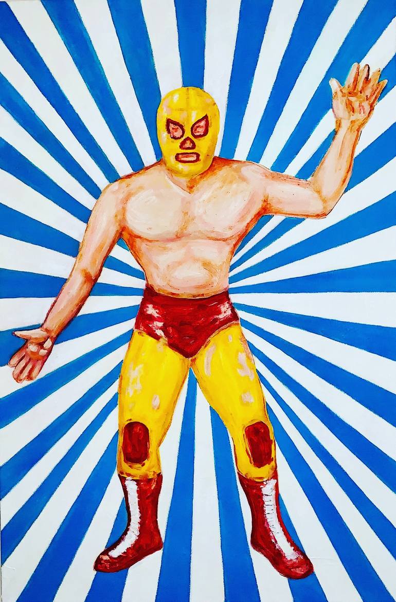 Mucha Lucha Painting by Abel Ortiz | Saatchi Art