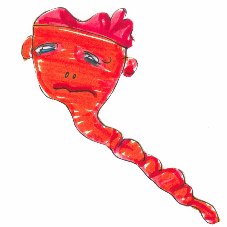 the red worm - illustration for children´ s book / der roter Wurm ...