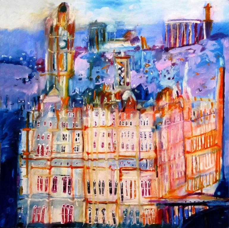 Edinburgh Nights Painting by Richard Snowden | Saatchi Art