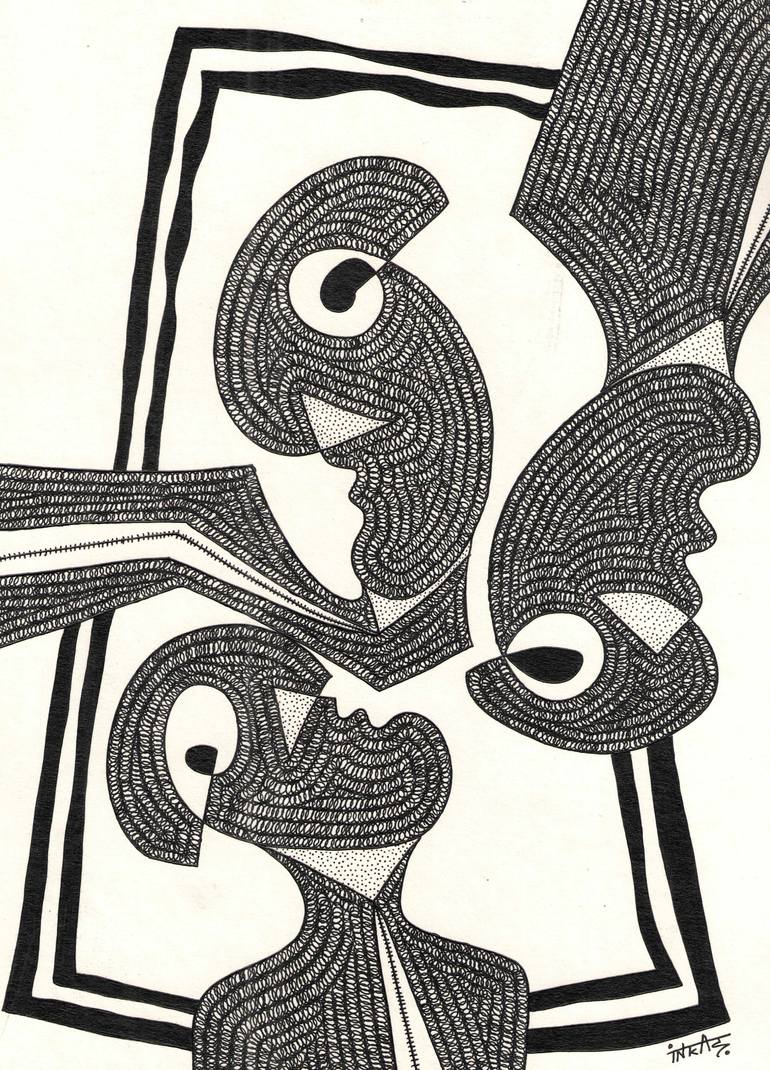 Imitating People-1 Drawing by Shanmukha Inkas | Saatchi Art