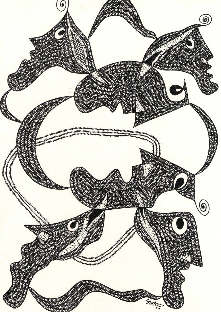 Imitating People-3 Drawing by Inkas Arts | Saatchi Art