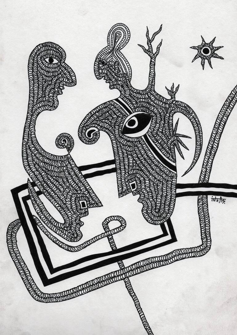 Pairs Drawing by Inkas Arts | Saatchi Art