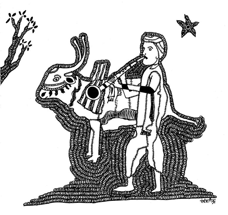 Basava (Cow) Drawing by Shanmukha Inkas | Saatchi Art