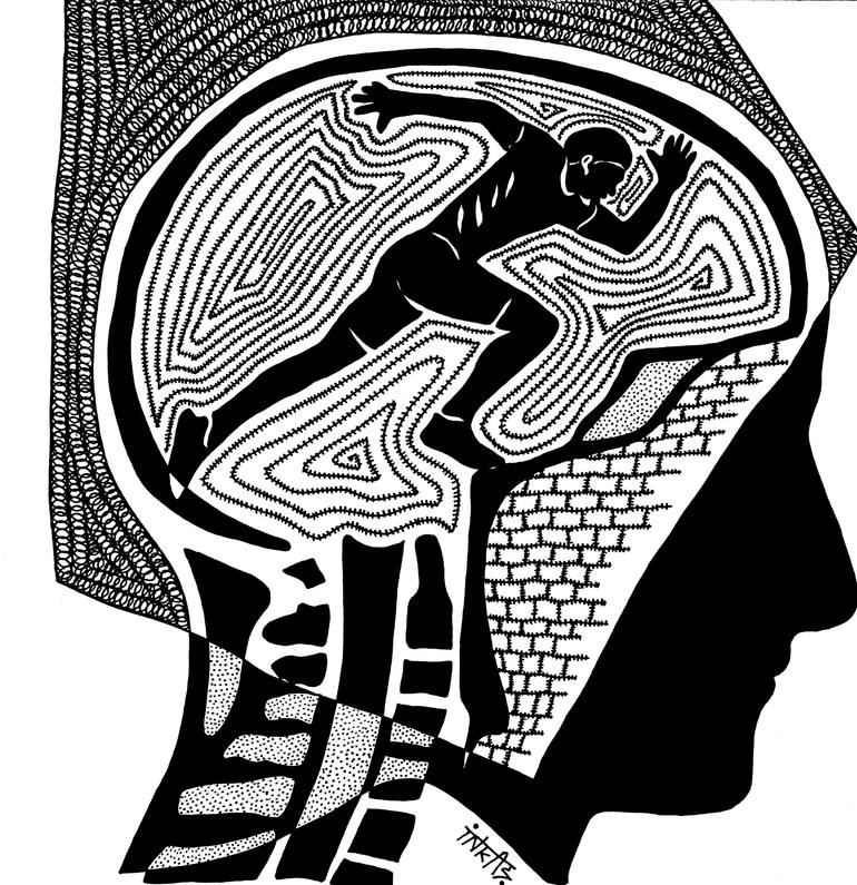 ACHIEVER RUNNING_inkas_15-08-2018 Drawing by Inkas Arts | Saatchi Art