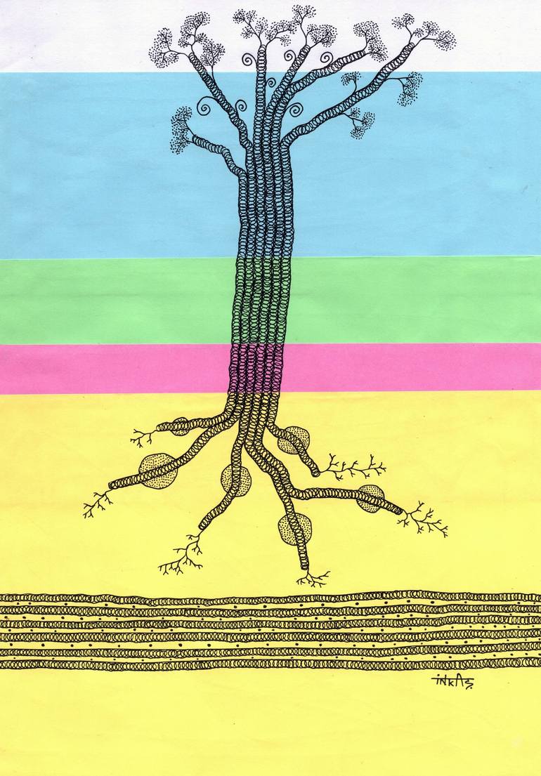 Layers of roots Drawing by Shanmukha Inkas | Saatchi Art
