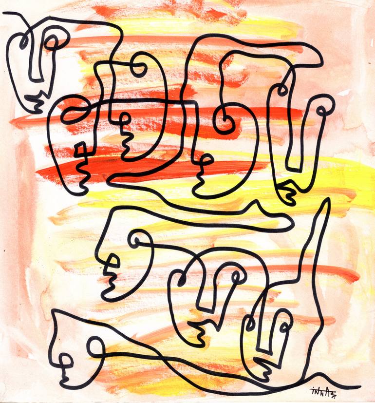 One line paiting-11/19 Painting by Inkas Arts | Saatchi Art