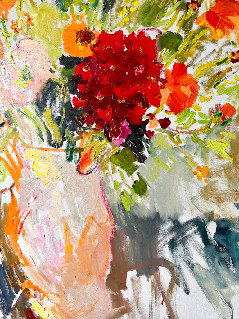 Summer bliss. Jug of flowers. Painting by Lilia Orlova-Holmes | Saatchi Art