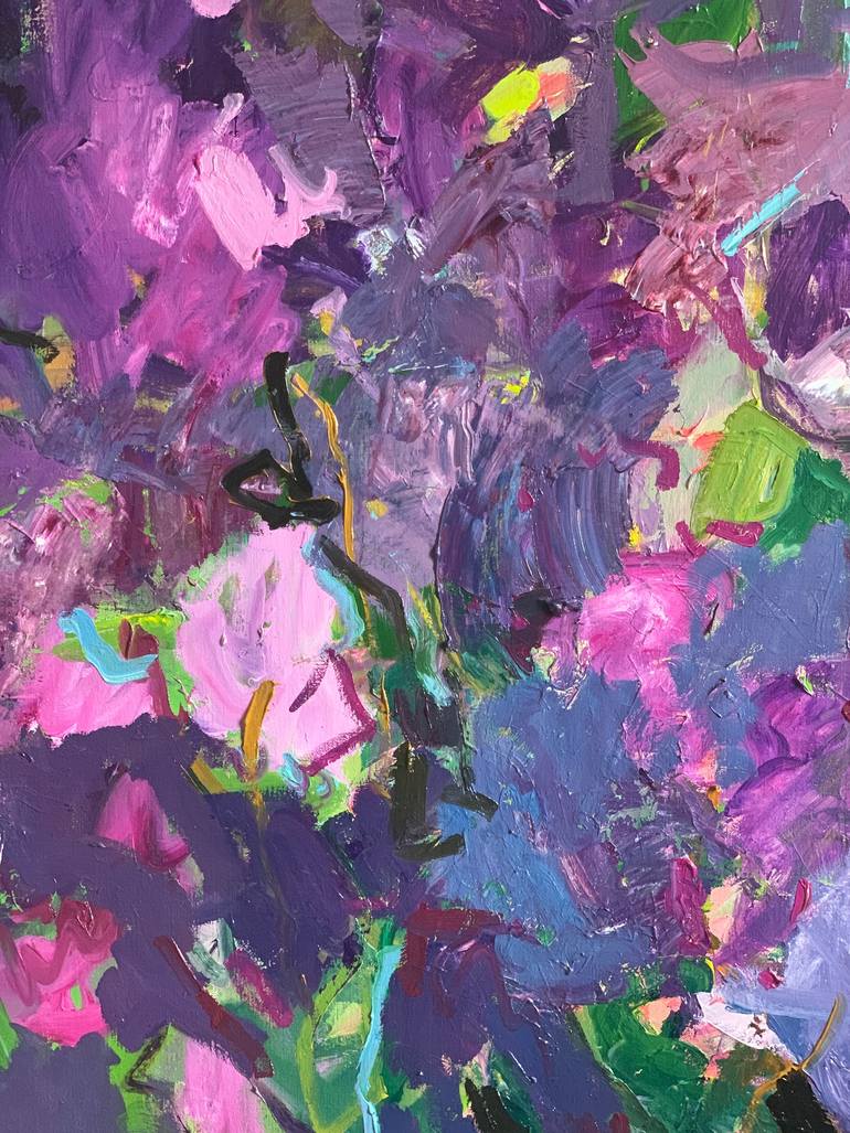 Lilac abstract Painting by Lilia Orlova-Holmes | Saatchi Art