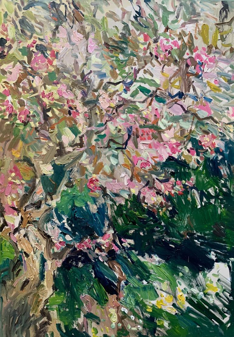 An Apple Tree In Flower Painting By Lilia Orlova Holmes Saatchi Art