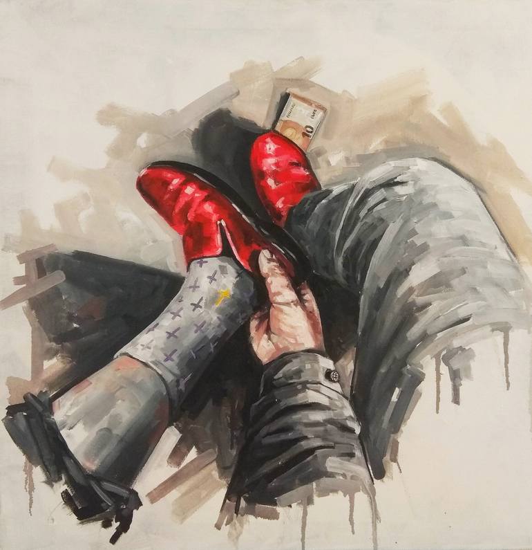 Fade to red Painting by Rui Nunes | Saatchi Art