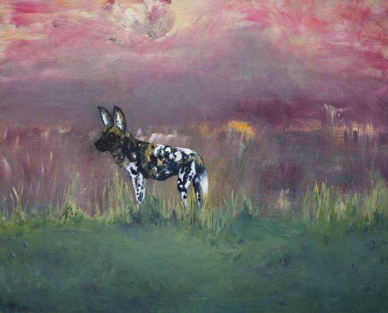 Painted Dog Painting by Ally Morton | Saatchi Art