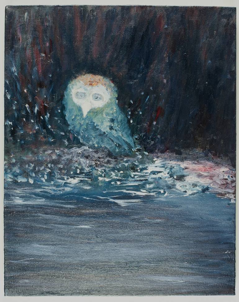 The Sad Owl Painting by Ally Morton | Saatchi Art