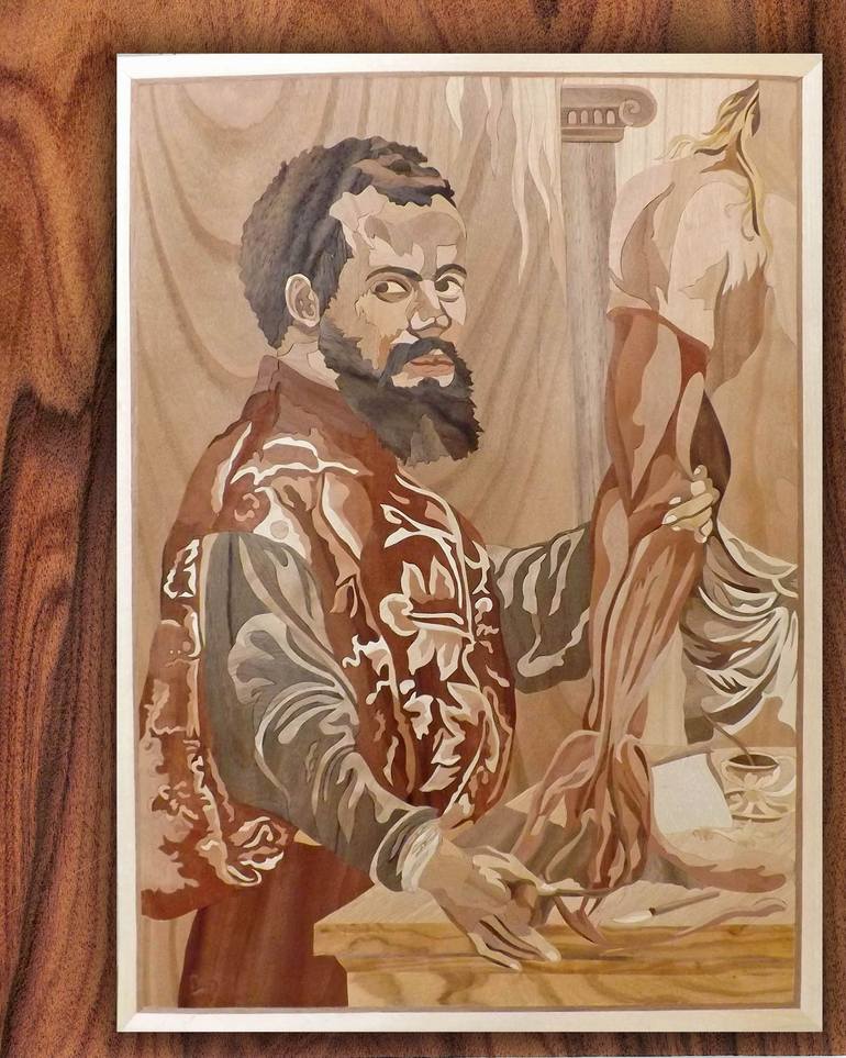 Andrea Vesalius /marquetry work Mixed Media by Dusan Rakic | Saatchi Art