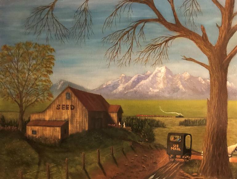 DELIVERING THE MAIL Painting by Howard Walker | Saatchi Art