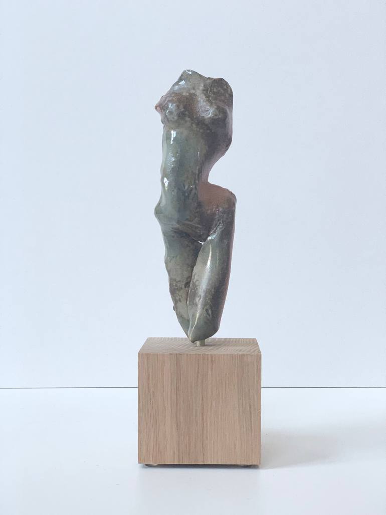 Folded Female Standing, clay Sculpture by Heidi Lanino | Saatchi Art