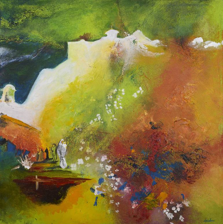 To the monastery Painting by Elena Patel | Saatchi Art