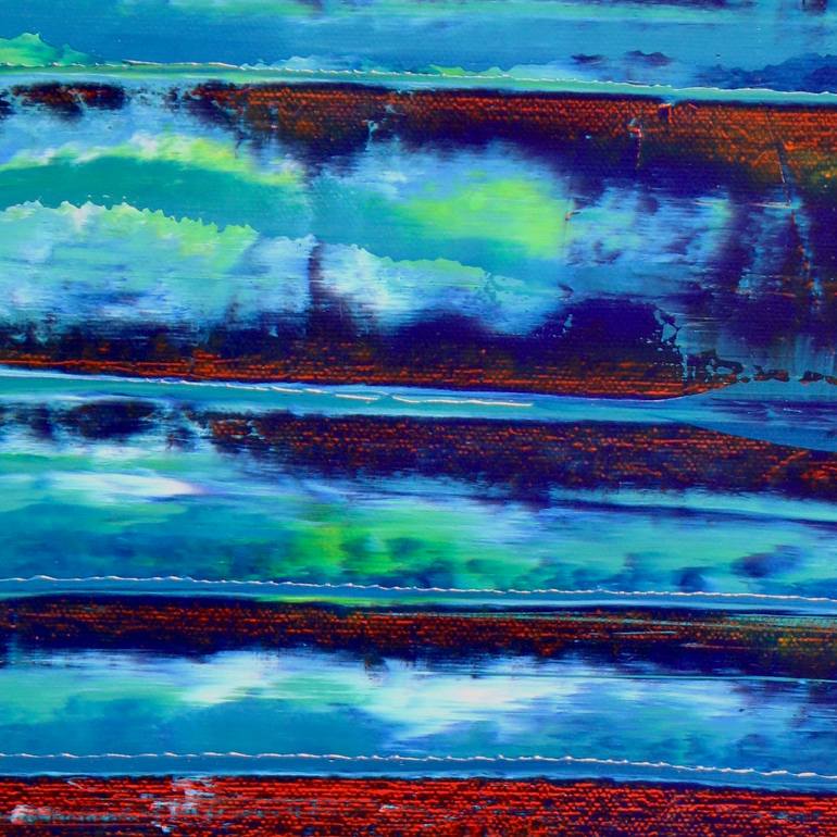 Distant red with blue Painting by Nestor Toro | Saatchi Art