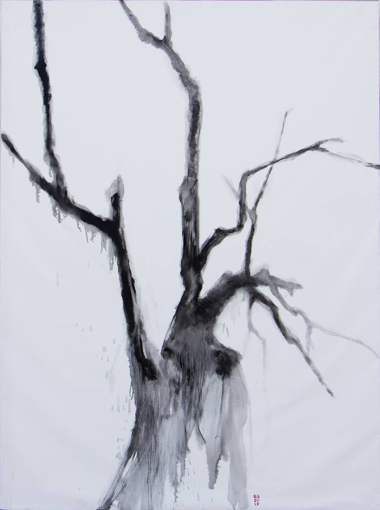 bare tree 14 Painting by Ventsislav Zankov | Saatchi Art